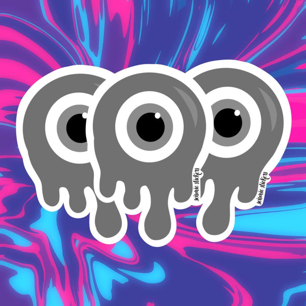 Grey Melting Evil Eye – seismicstickers
